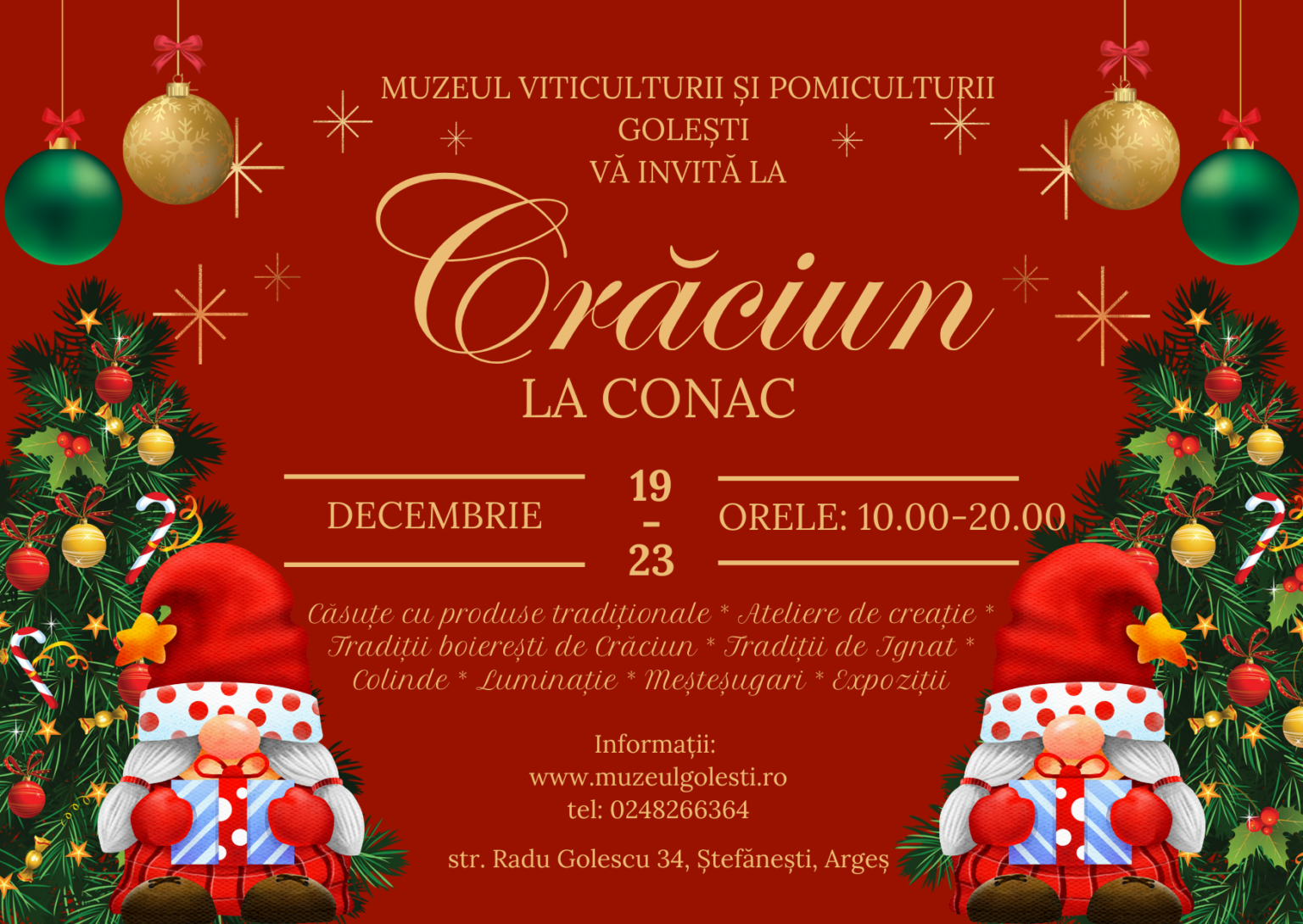 Crăciun la conac - Muzeul Viticulturii si Pomiculturii Golesti