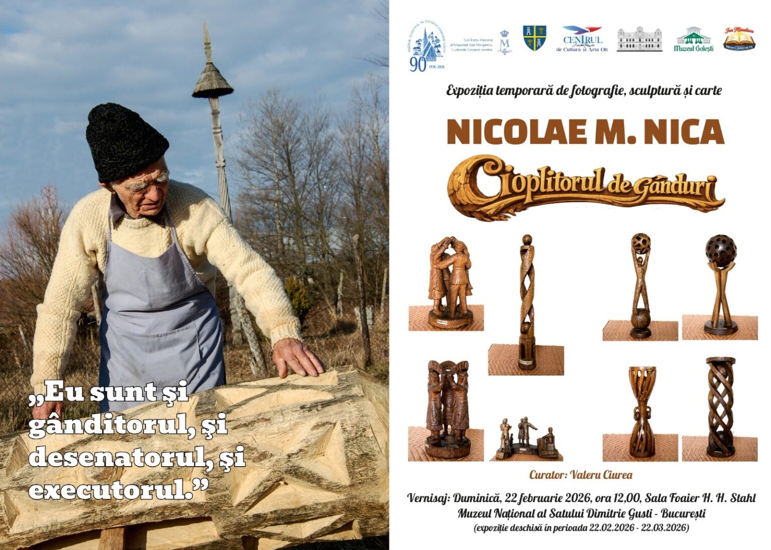 Expoziție Nicolae M. Nica, „Cioplitorul de gânduri” merge la București ...